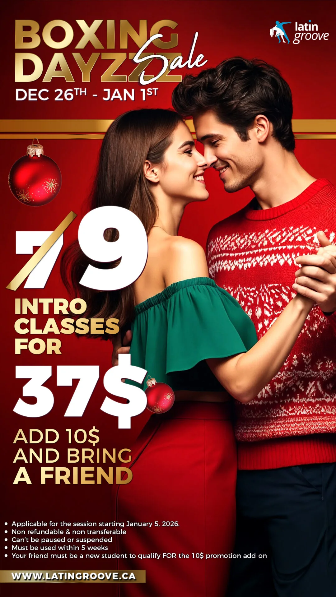 9 Beginner Dance Classes for $37 | Boxing Day Deal in Montreal & Brossard